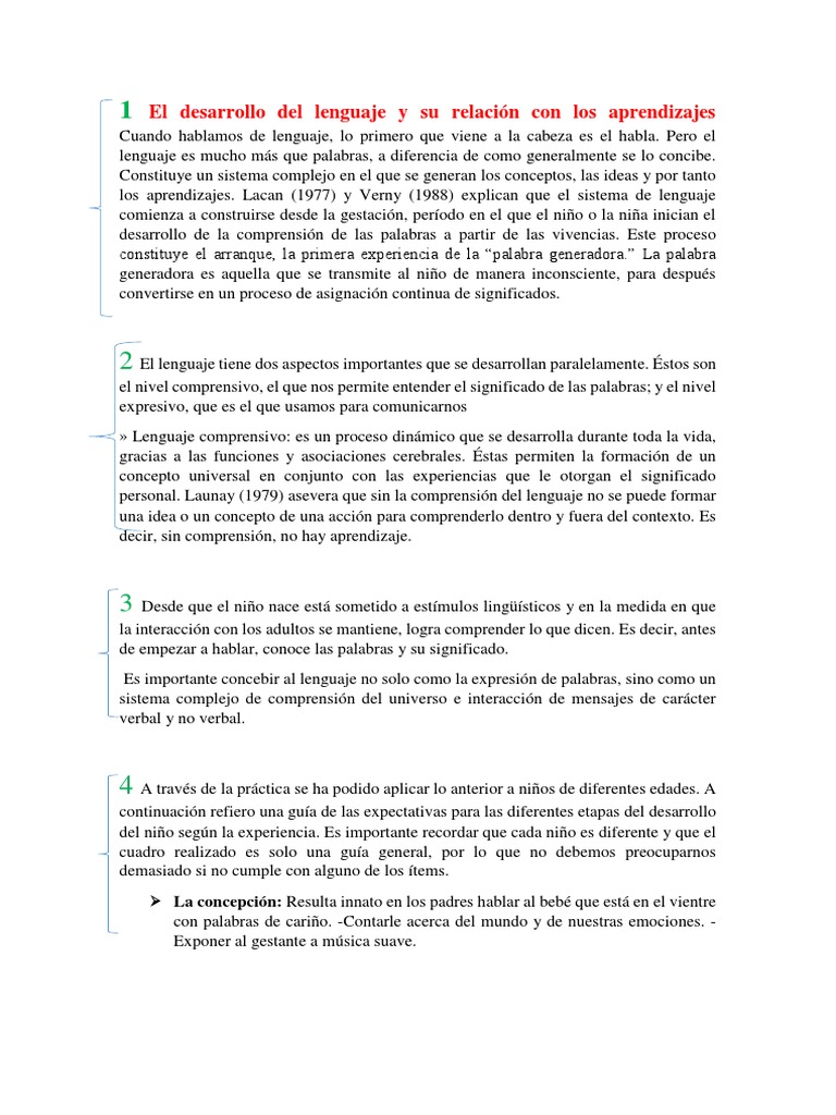 Desarrollo Lenguaje Comprensivo | PDF | Concepto | Comprensión