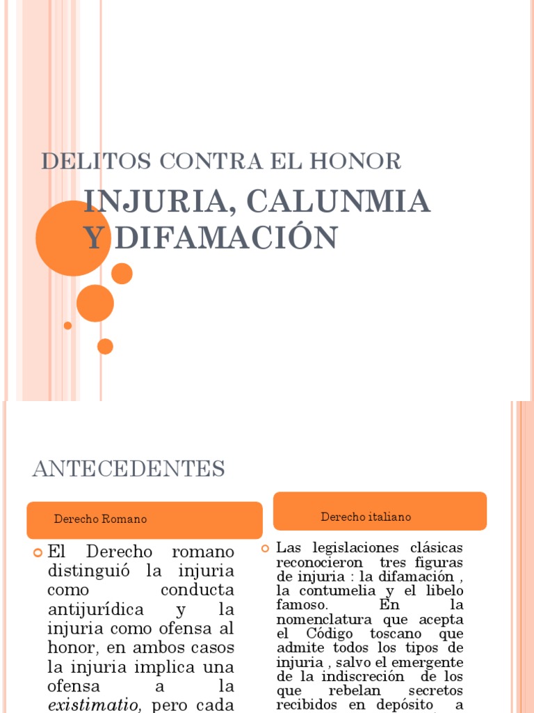 Delitos Contra El Honor | PDF | Derecho penal | Justicia