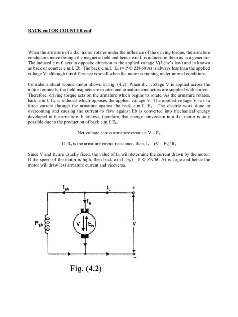 Back Emf or Counter Emf | Download Free PDF | Mechanics | Electromagnetism