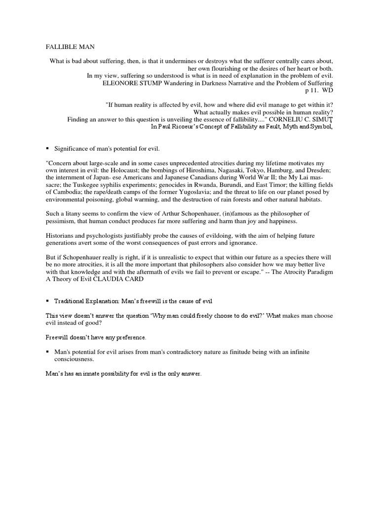 Fallible Man | Download Free PDF | Free Will | Evil