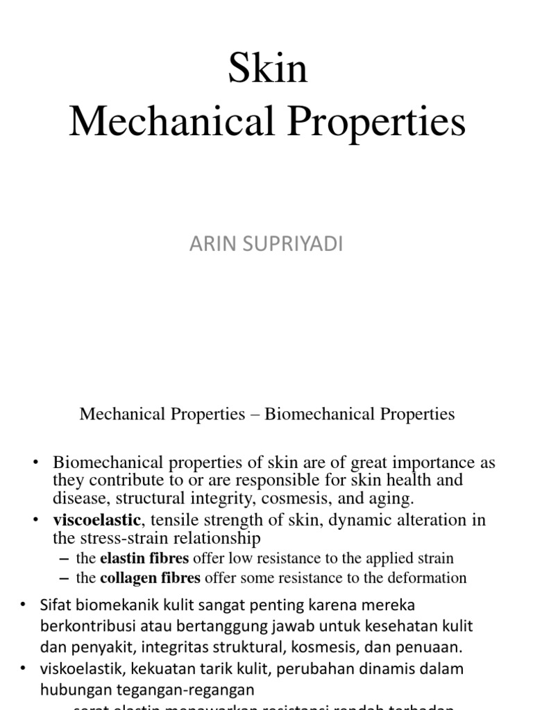 Skin Mechanical Properties - ArinS | PDF | Collagen | Materials Science