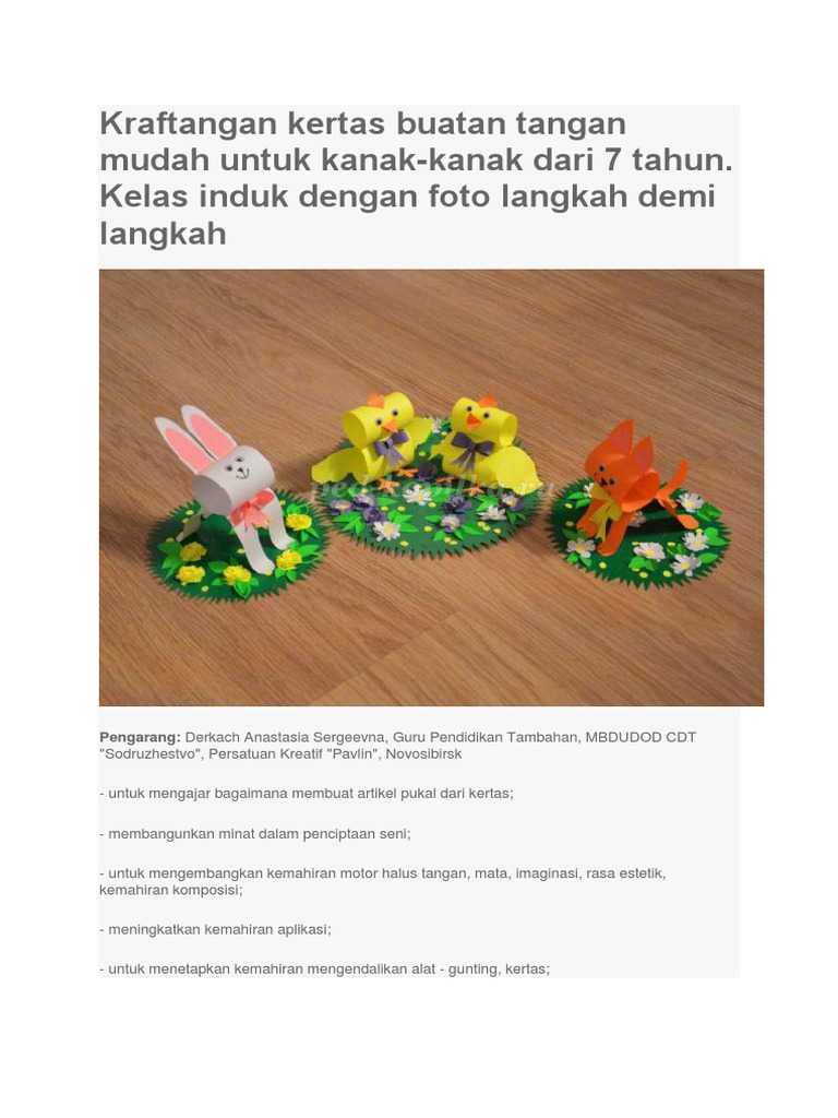 Kraftangan Kertas Buatan Tangan Mudah Untuk Kanak | PDF