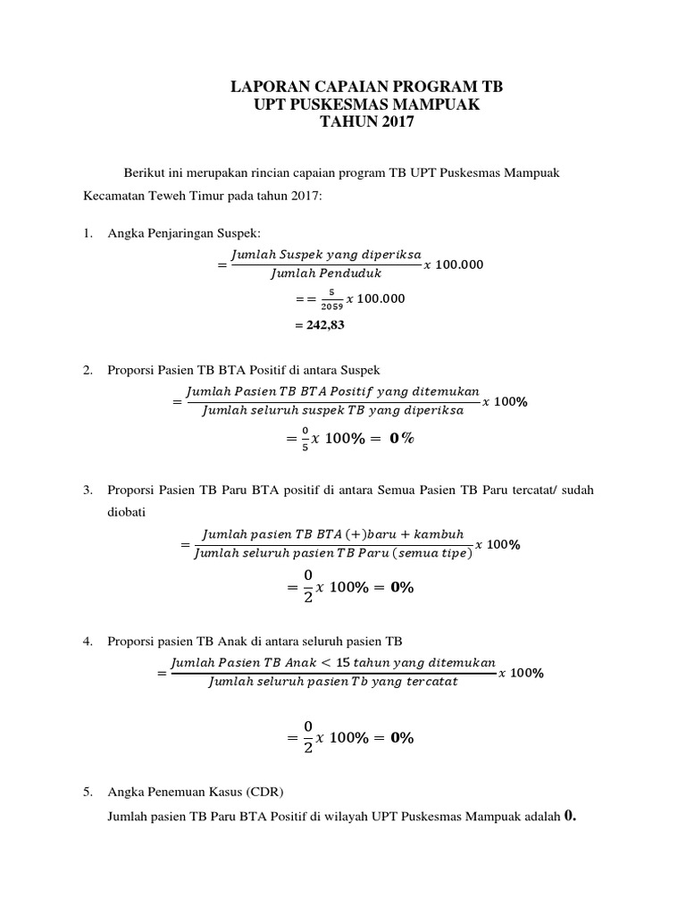 Laporan Capaian Program TB | PDF