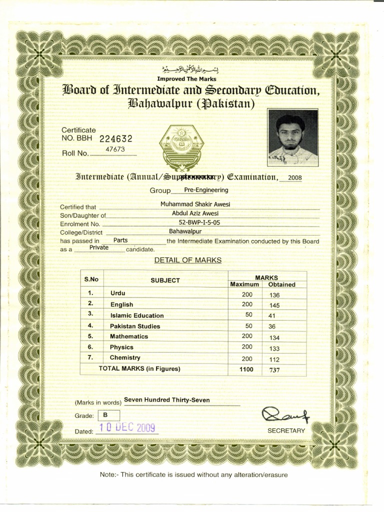 FSC Intermediate | PDF