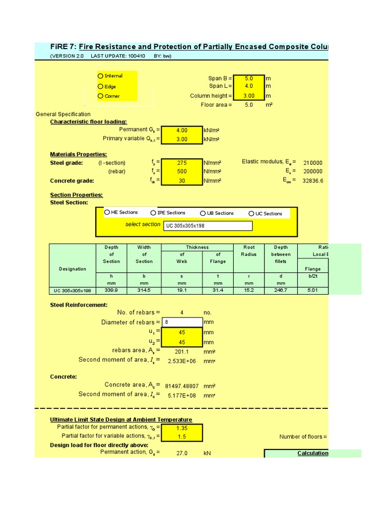 Fire Resistance of Composite Columns | PDF | Buckling | Column