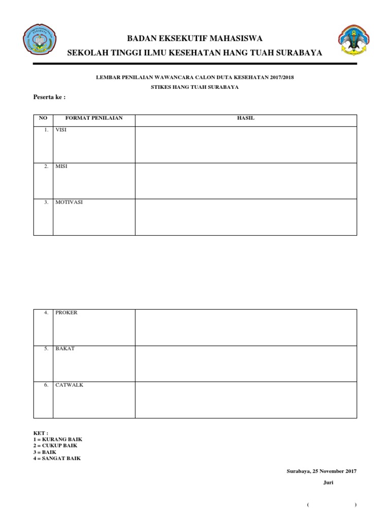 Format Penilaian Wawancara | PDF | Karier & Perkembangan | Pengembangan ...