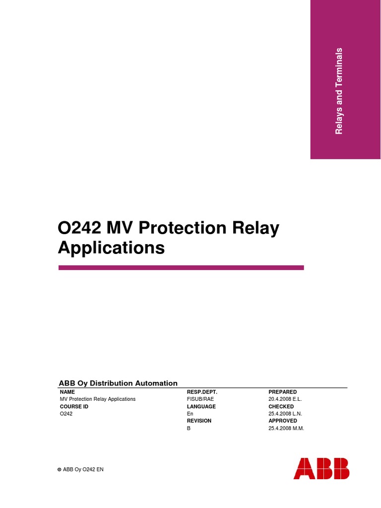 MV Protection Relay | PDF