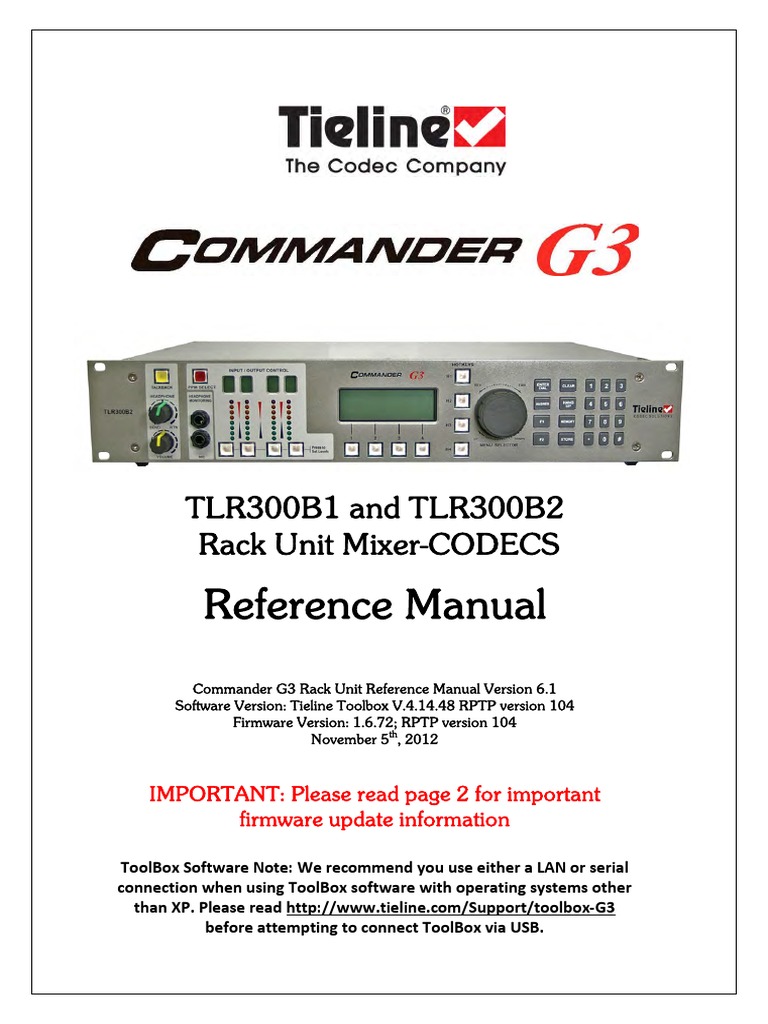 Tieline Codec Manual V 6.1 | PDF | Gsm | Networks