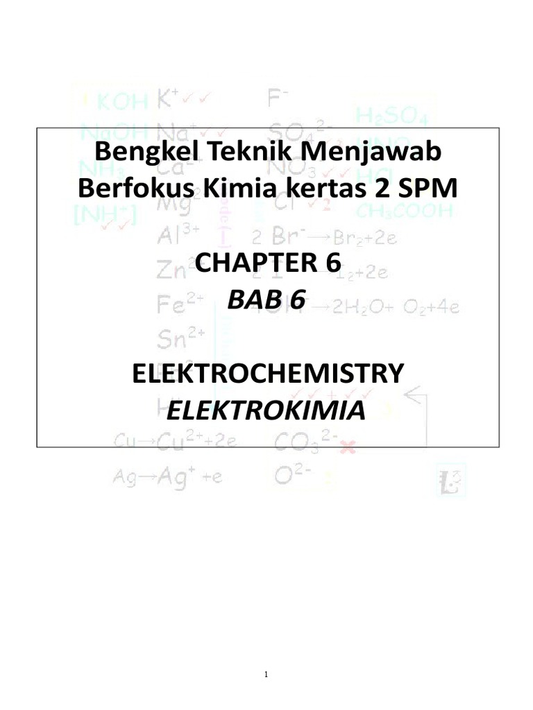 Bengkel Kimia - Elektrokimia | PDF | Metode & Bahan Ajar | Sains & Matematika