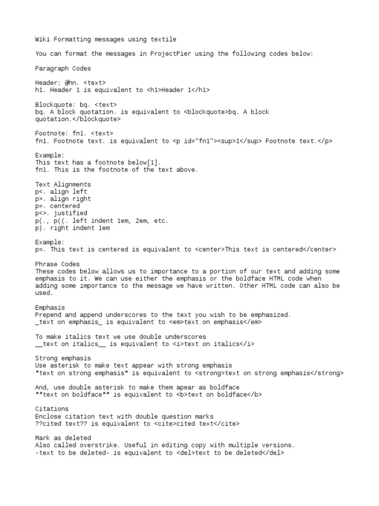 Py Textile Cheatsheet | PDF | Hyperlink | Graphic Design