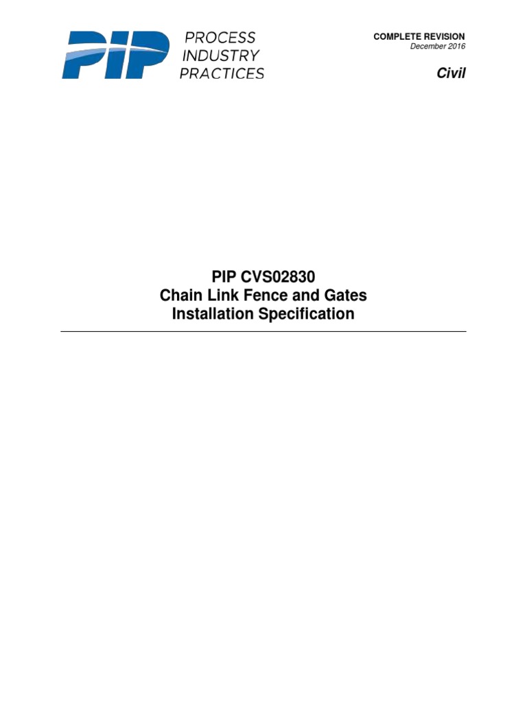 PIP CVS02830 Chain Link Fence and Gates Installation Specification ...