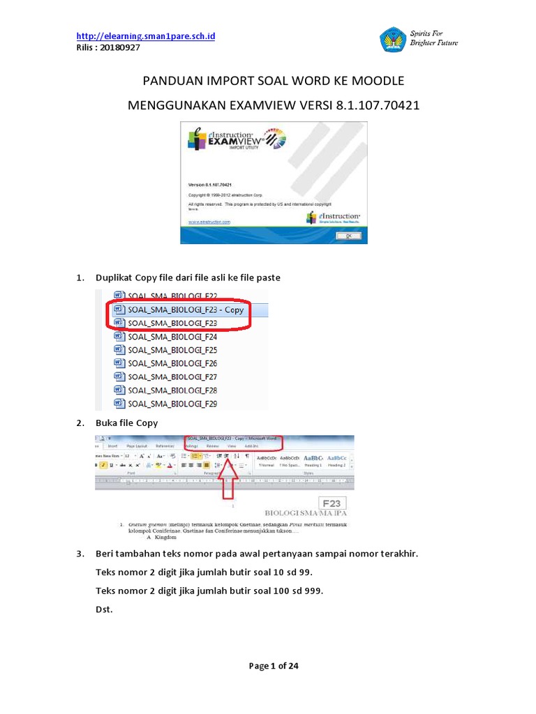 Panduan Import Soal Word Ke Moodle - Examview 20180927 PDF | PDF