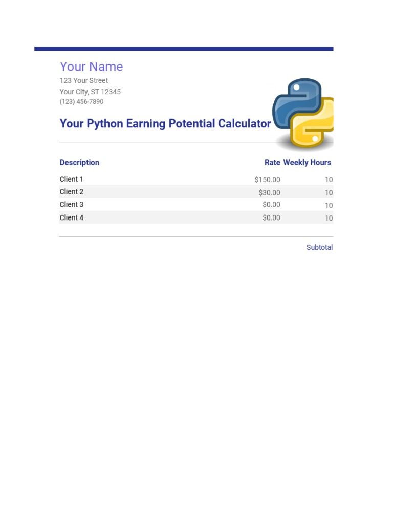 Your Python Earning Potential Calculator | PDF