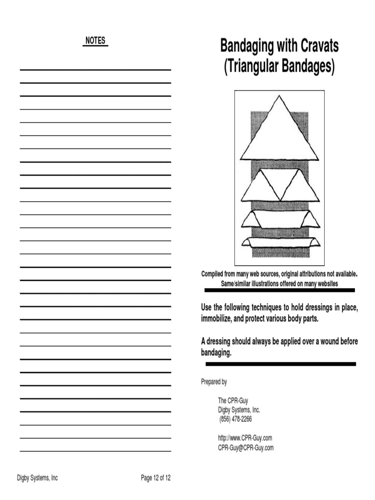 Cravat Bandaging Techniques Guide | PDF | Necktie | Hand