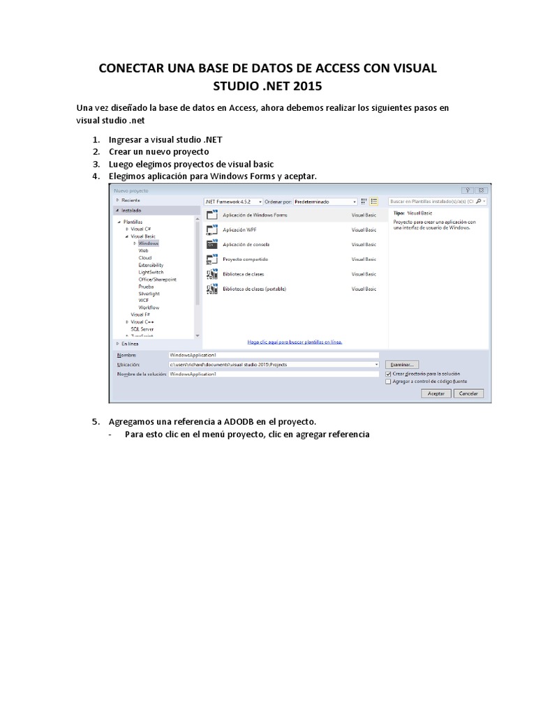 Conectar Una Base de Datos de ACCESS Con Visual Studio | PDF ...