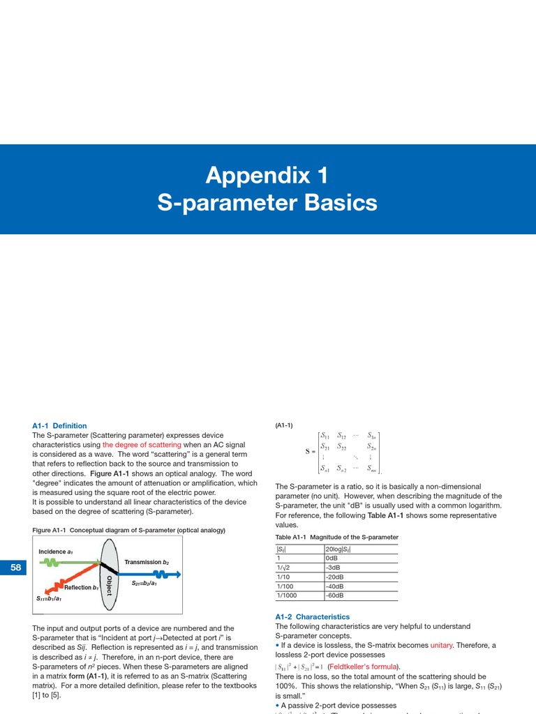 S Parameter Basics | PDF | Capacitor | Electrical Impedance