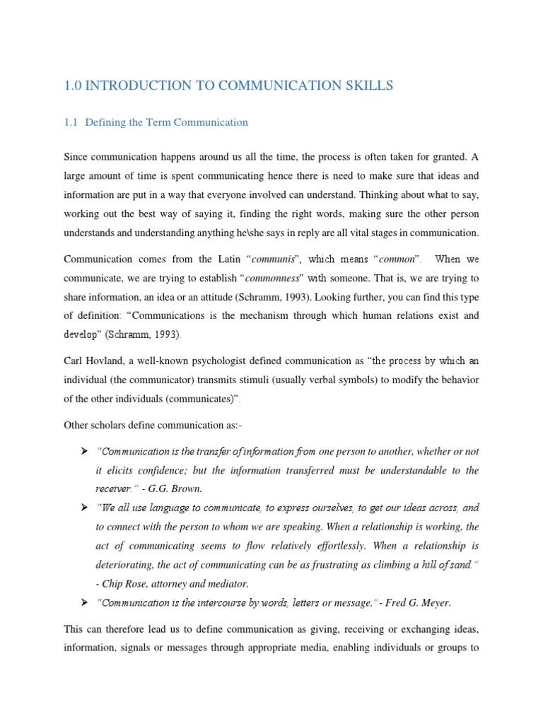 Introduction To Communication Skills | PDF | Action (Philosophy ...