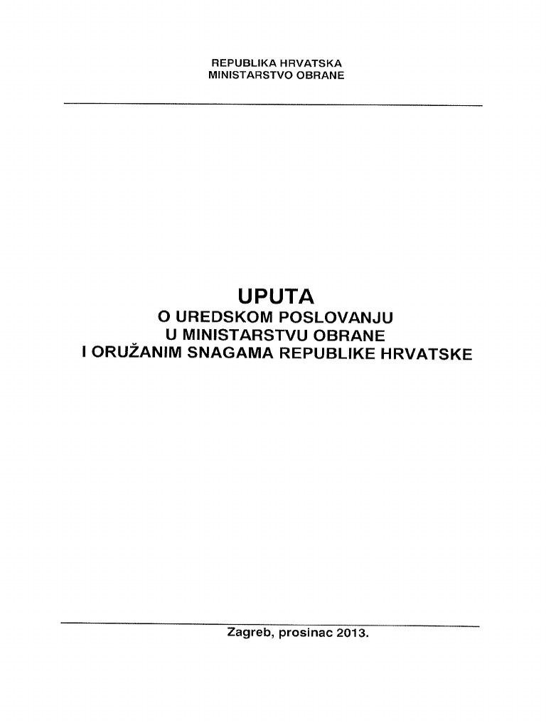 4.uputa o Uredskom Poslovanju U MORH I OSRH | PDF
