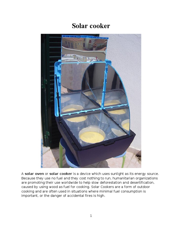 Solar Cooker | PDF | Cooking | Nature
