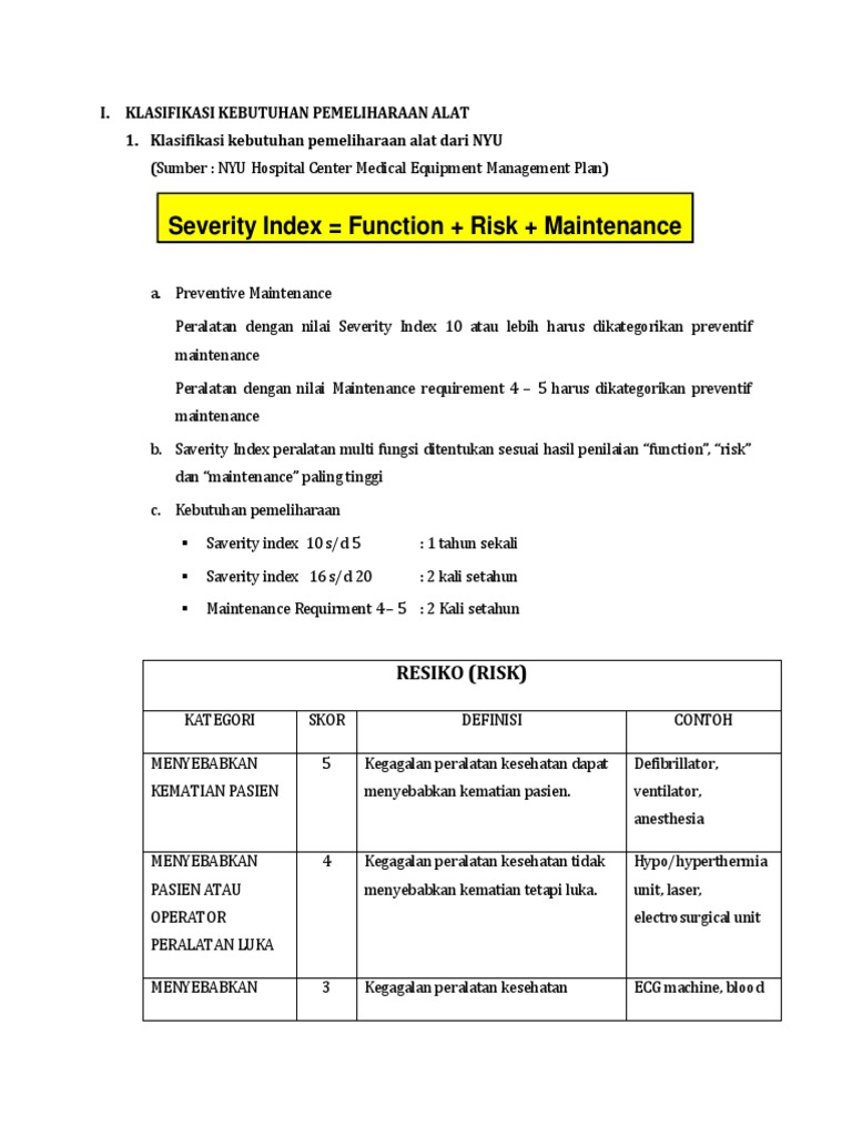Panduan Resiko Peralatan Medis | PDF