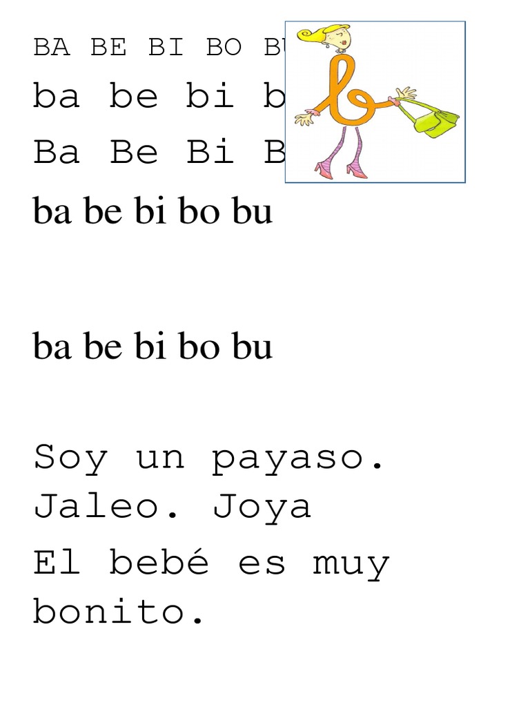 Actividades con sílabas ba be bi bo bu | PDF