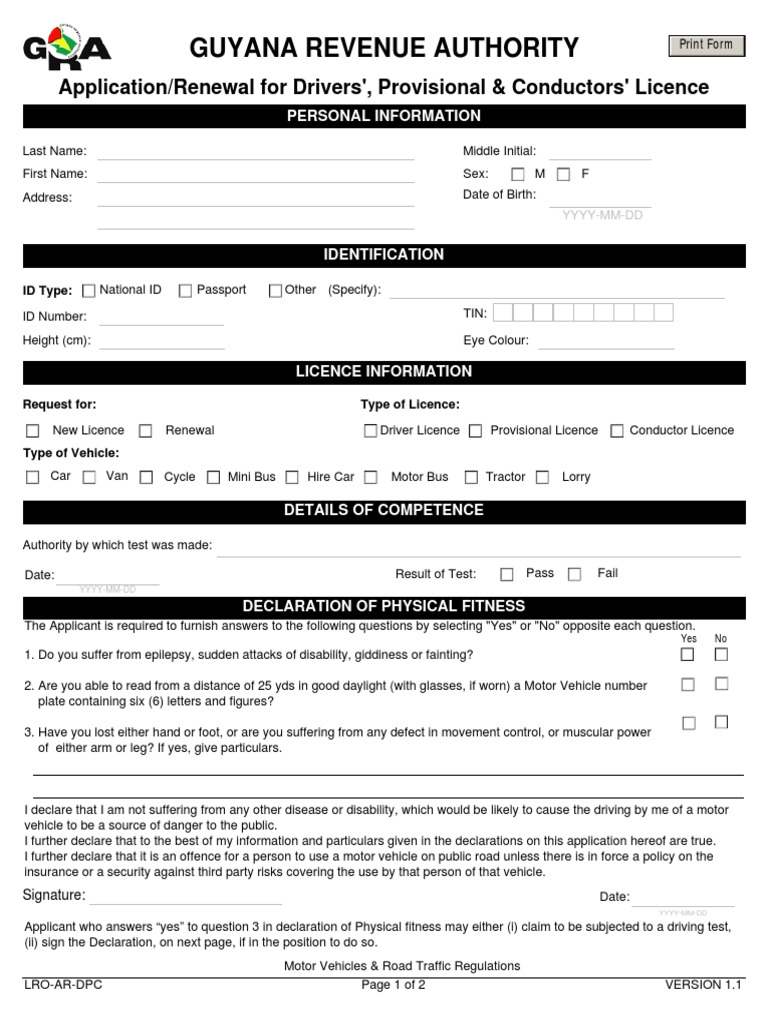 Application For Drivers License PDF | PDF | Driving | Vehicles
