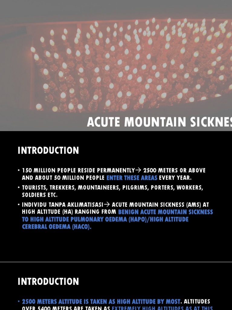 Acute Mountain Sickness Ppt | Hypoxia (Medical) | Altitude