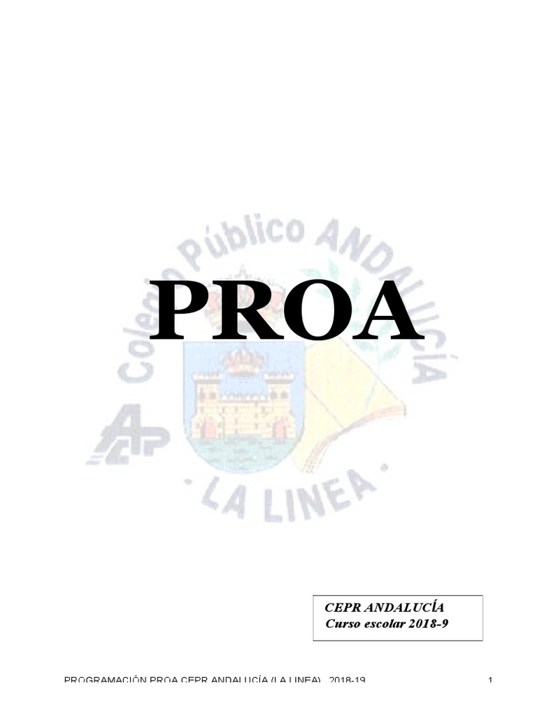 Programa PROA CEPR Andalucía 2018-19 | PDF | Aprendizaje | Evaluación