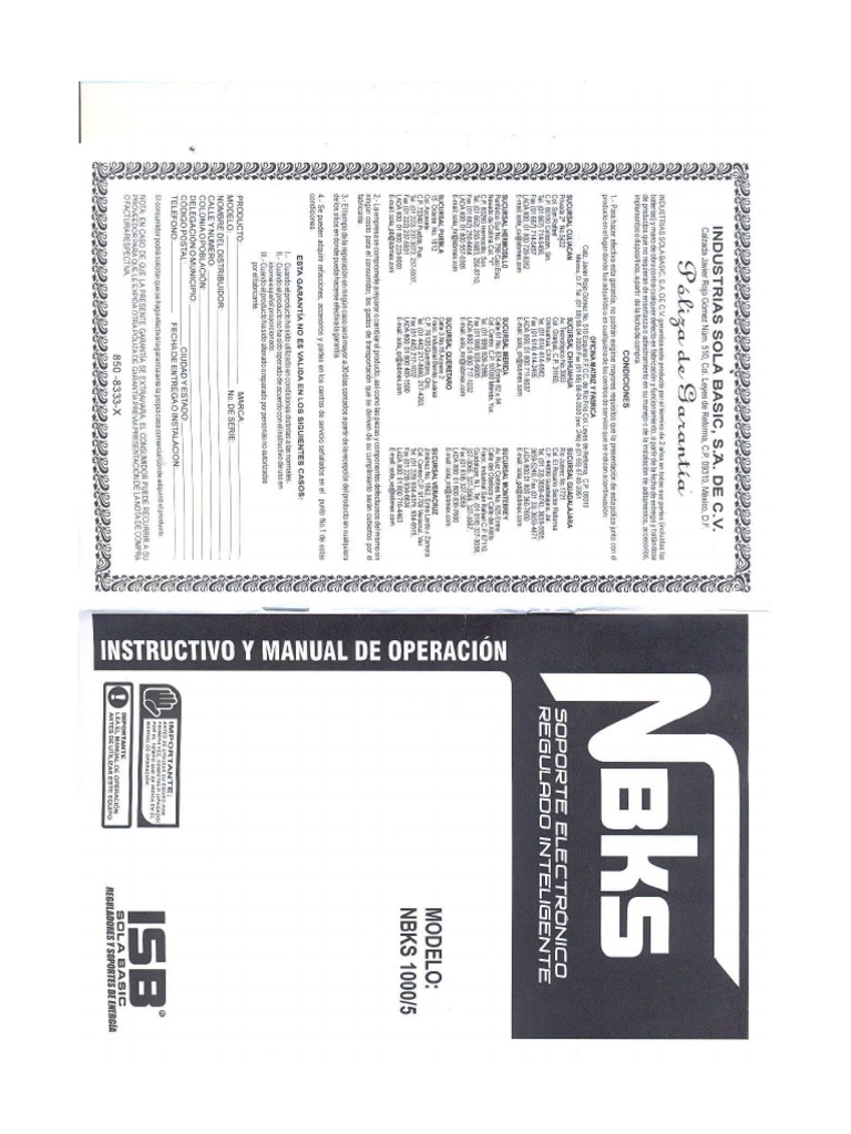 Manual de Operación | PDF