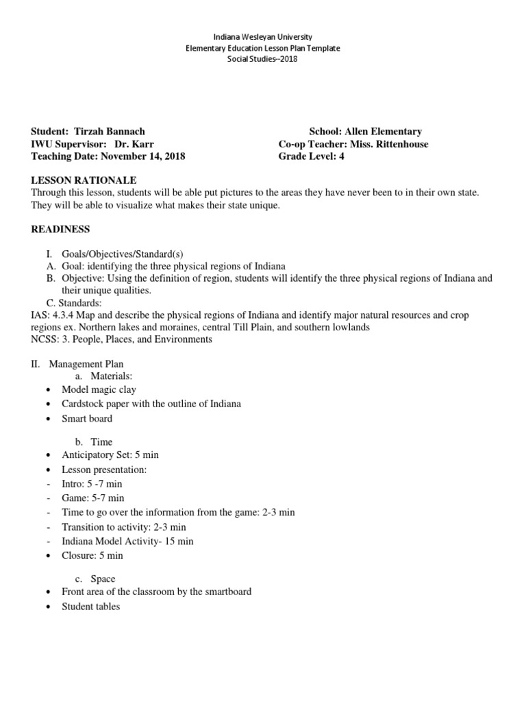 Social Studies Lesson Plan 1 | PDF | Lesson Plan | Educational Assessment