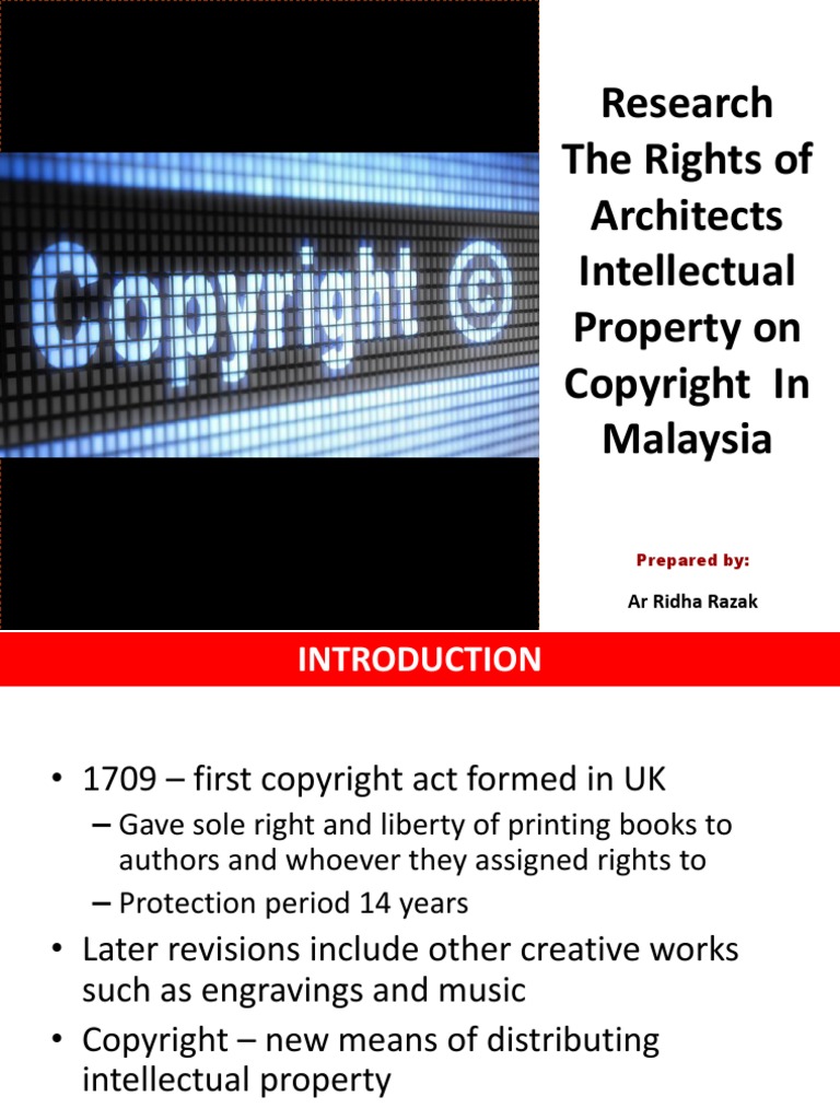 Research The Rights of Architects On Copyright in Malaysia by Ar Ridha ...