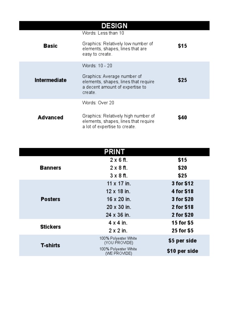 Graphic Design Pricing Guide | PDF