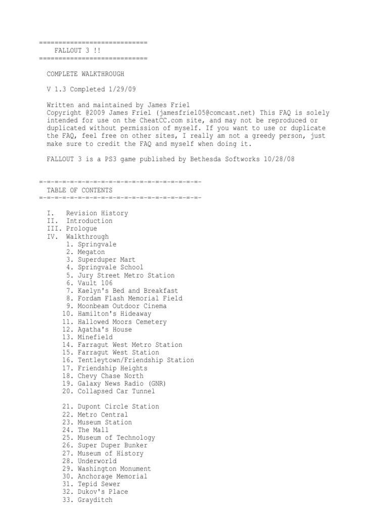 Fallout 3 Pdf Leisure
