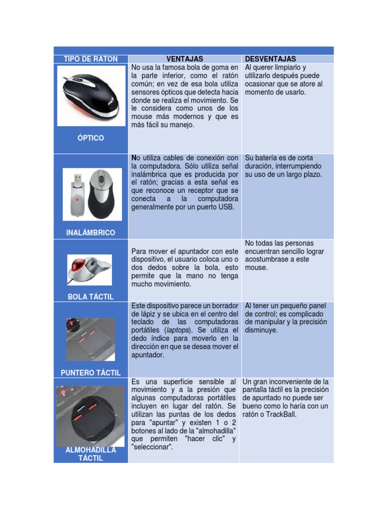 Actividad 3, Tipos de Ratón | PDF
