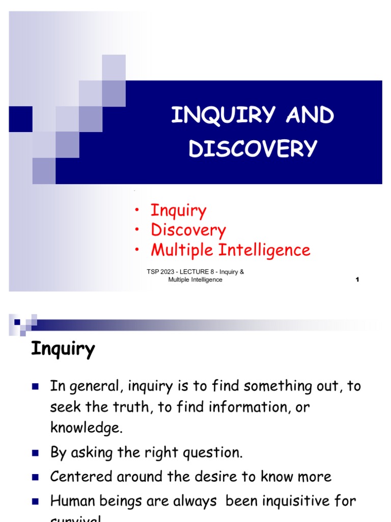 Lecture 5 - Inquiry & Multiple Intelligent | PDF | Inquiry Based ...