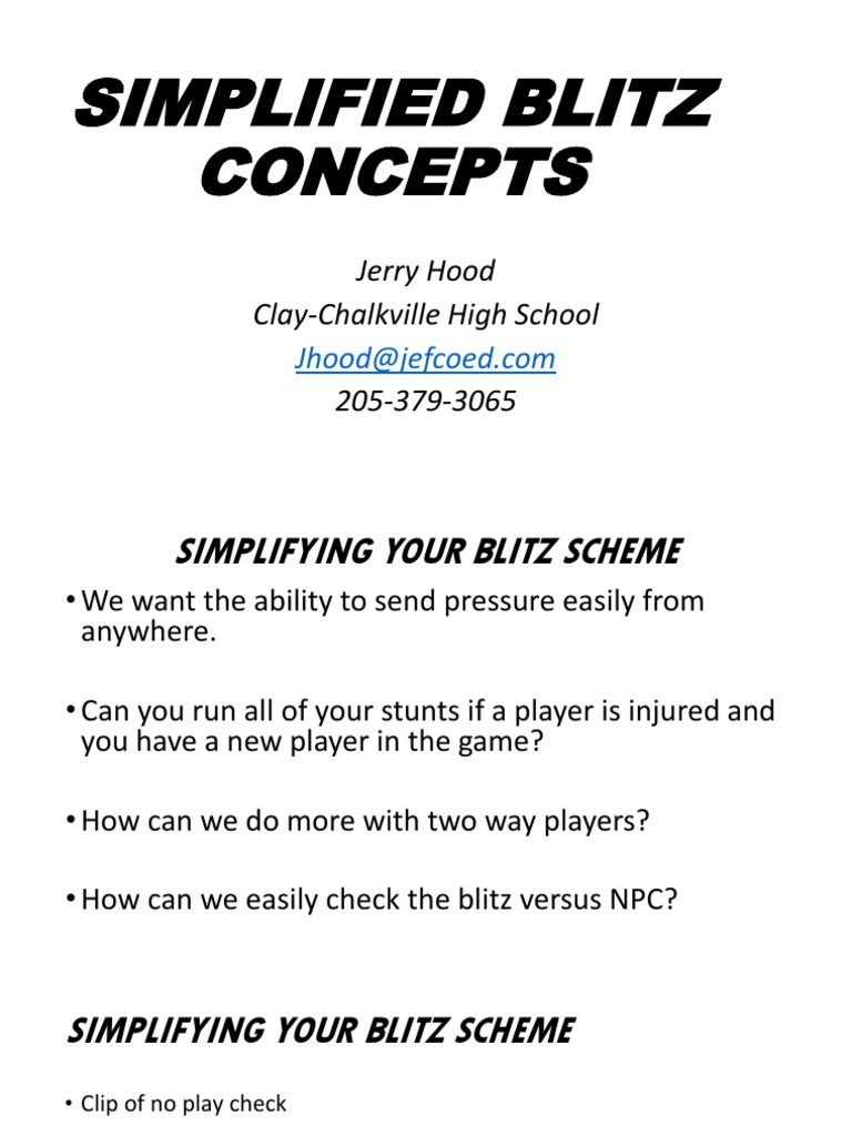 Simplifying Blitz Calls 16 | PDF | National Football League | American ...
