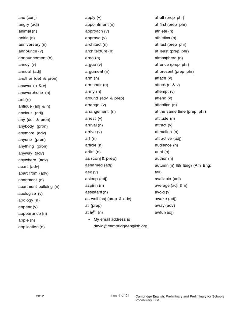 My Pet Vocabulary List A1 | PDF