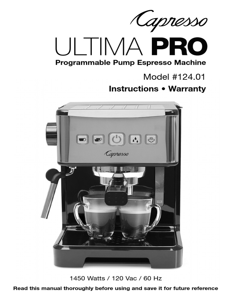 Capresso Ultima Pro Manual Instructions | PDF | Coffee | Nature