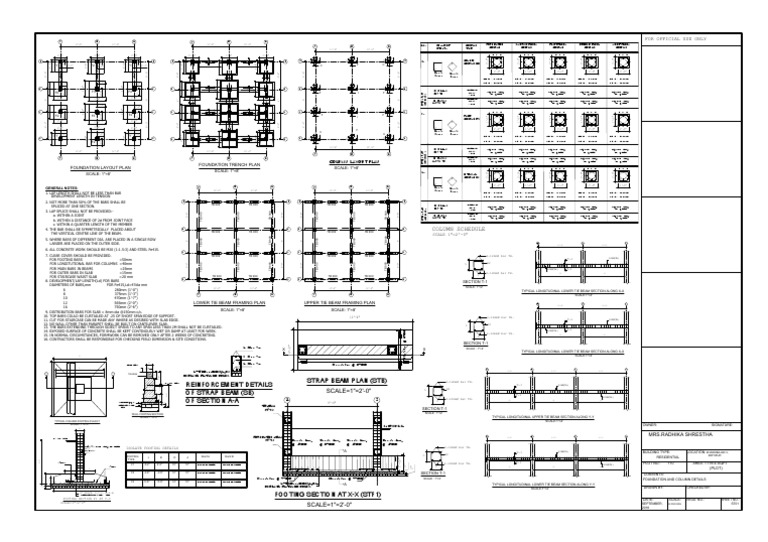 Strap Beam Plan (STB) Reinforcement Details of Strap Beam (SB) of ...