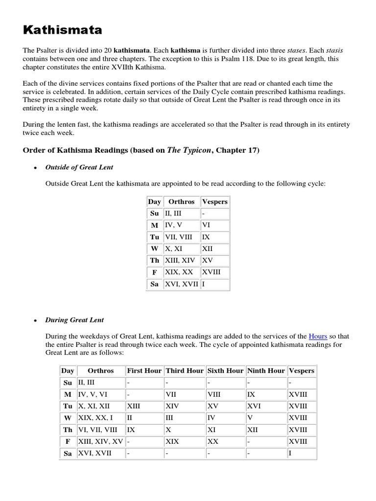 Kathismata | Download Free PDF | Psalms | Eastern Christianity