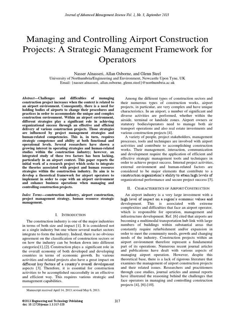 Airport Construction Influencing Factors | PDF | Strategic Management ...