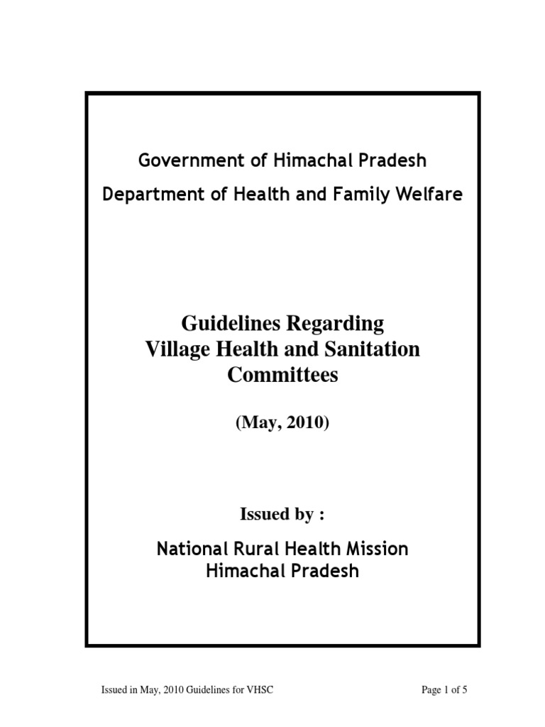 Guidelines for Village Health Committees | PDF | Government | Wellness