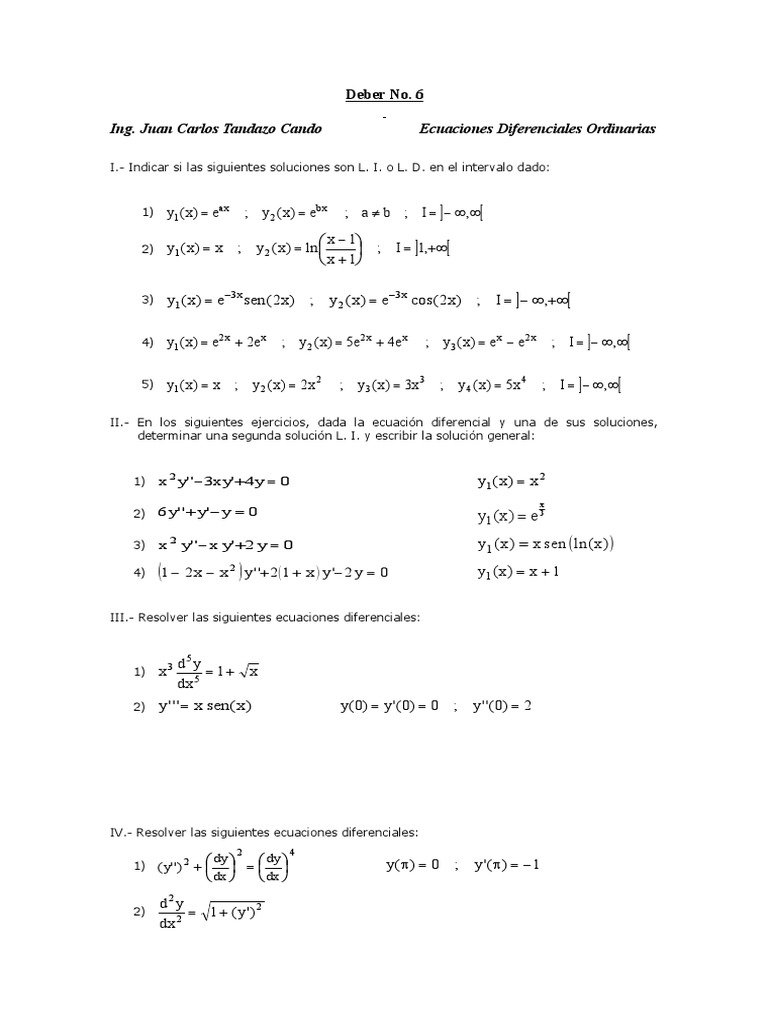 Deber 6 de EDO | PDF