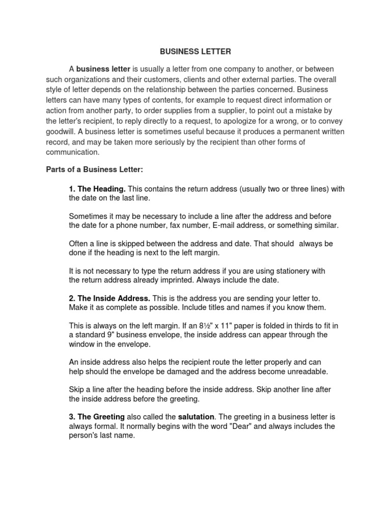 Business Letter | PDF | Paragraph | Communication