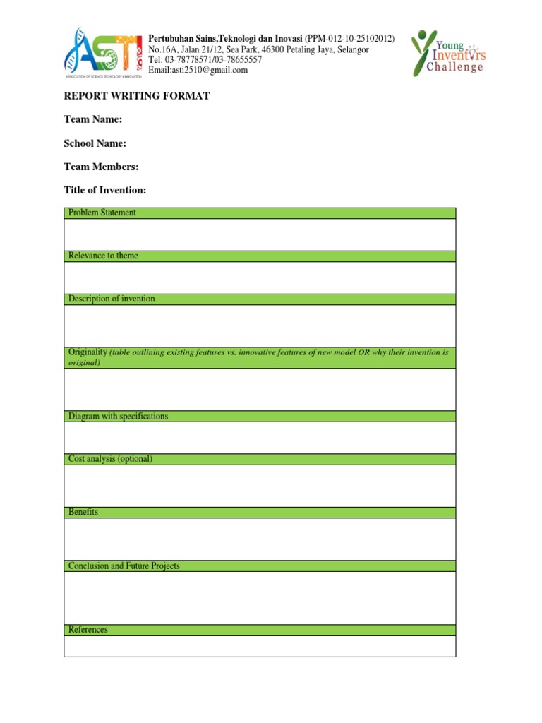 Attachment 8 - Report Writing Format | PDF