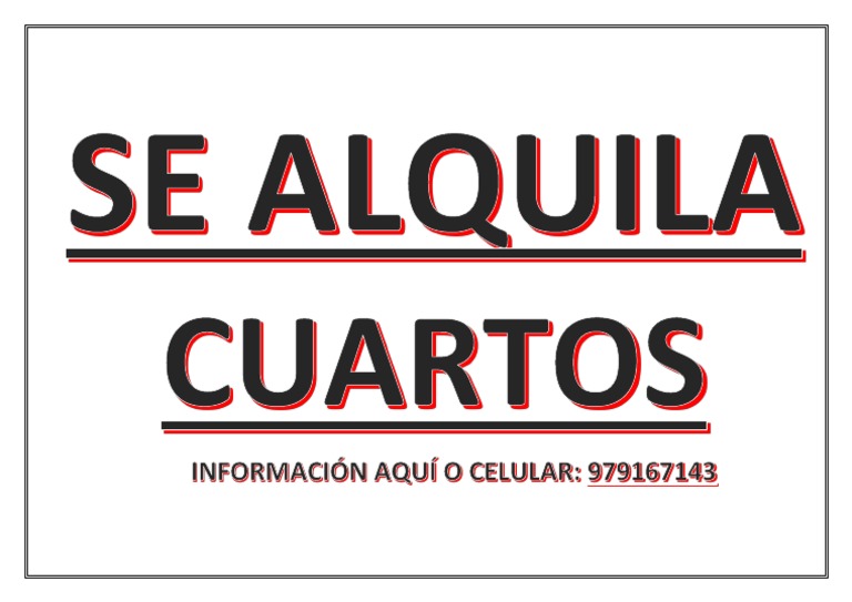 Se Alquila Cuartos | PDF