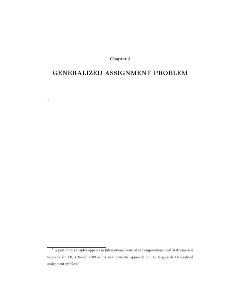 Generalized Assignment Problem | PDF | Mathematical Optimization | Mathematical Concepts
