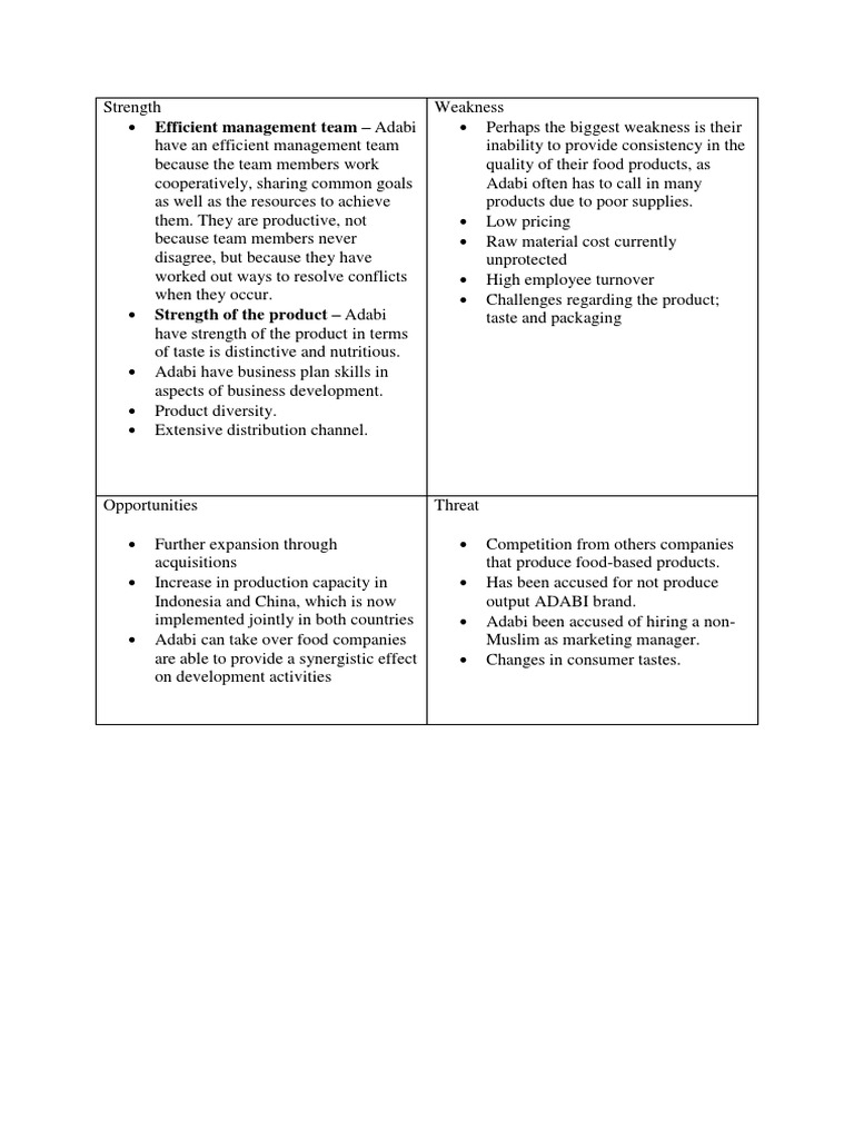 Adabi Management Team and Product Strengths | PDF