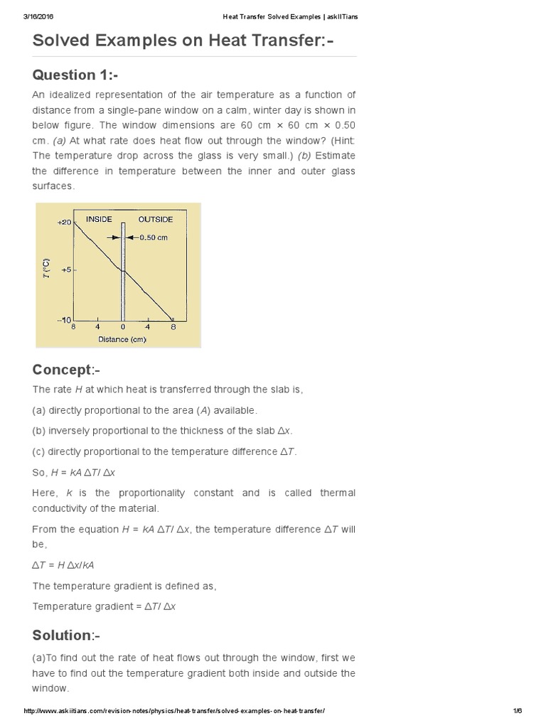 Heat Transfer Solved Examples - Free Word Template