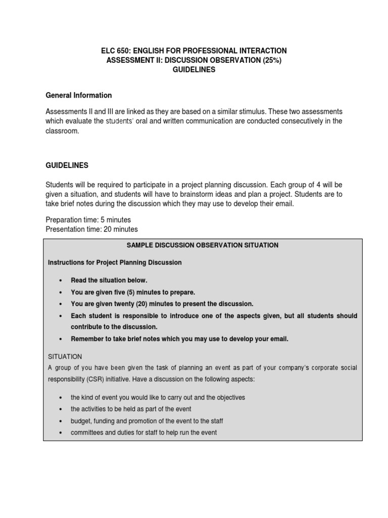 Discussion Observation Guidelines | PDF | Interpersonal Communication ...